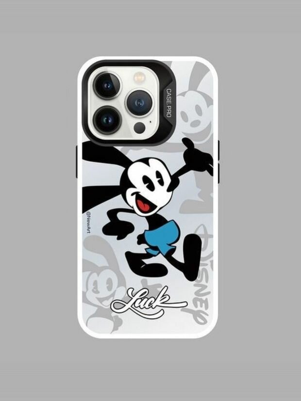Чехол для iPhone 12 / 12 Pro, зеркальный, "LUCKY MOUSE", силиконовый, противоударный