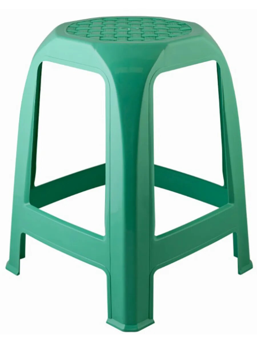 Табурет пластиковый, зеленый, 355х355х460мм