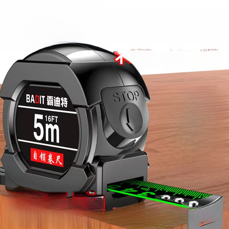 Линейка 5 метров 10 метров толстая черная технология флуоресцентная стальная линейка ударостойкая черная жесткая высокоточная линейка (функция самоблокировки 3 м 19 широкая белая краска линейка)