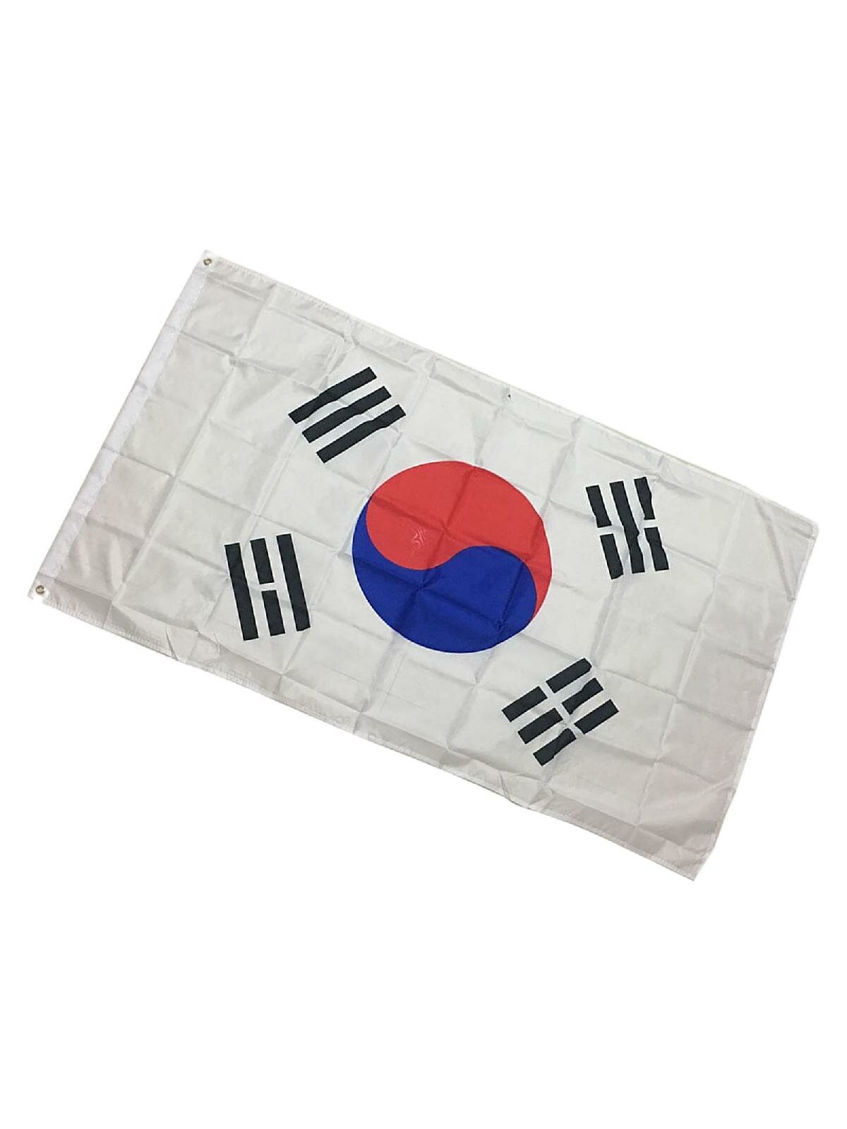 Флаг Кореи 5 футов x 3 фута Корейский флаг из полиэстера с люверсами для дома и сада