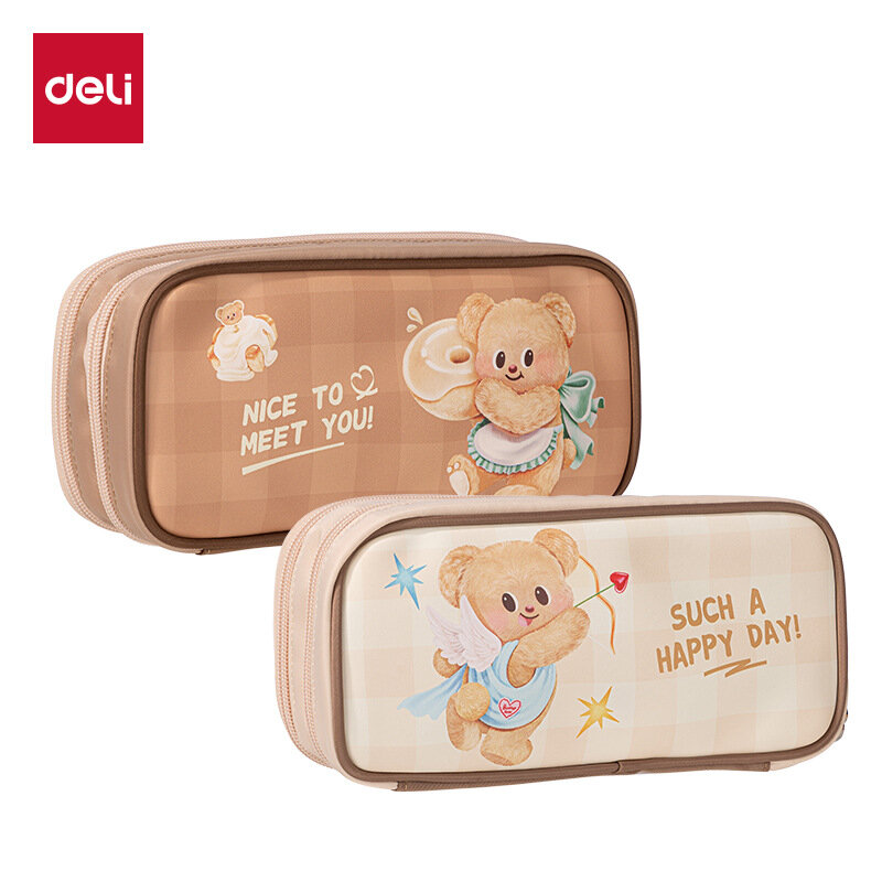 Пенал Deli HY703 Butter Bear, многофункциональный, большой емкости, для хранения канцелярских принадлежностей, портативный, износостойкий