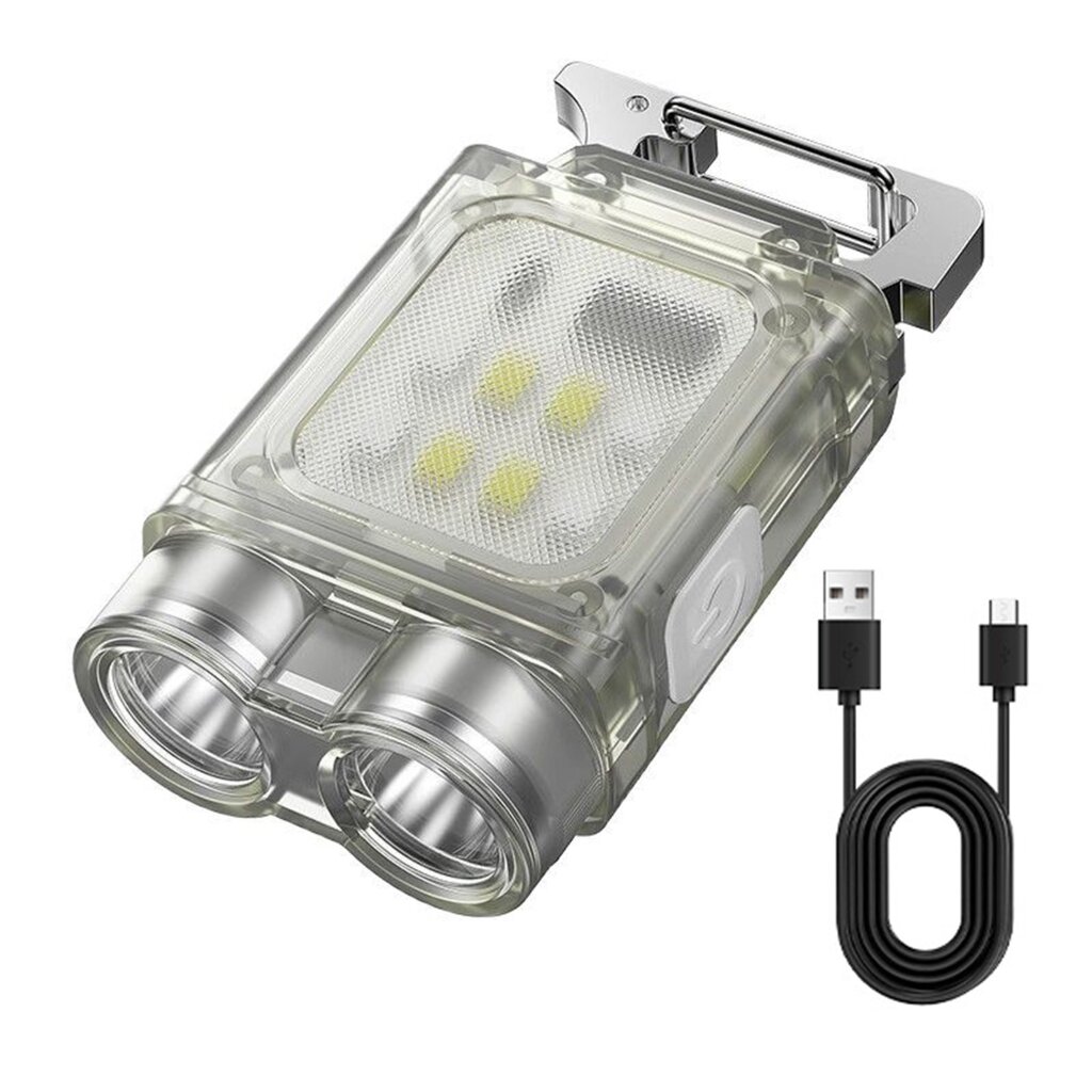 Перезаряжаемые Светодиодные Брелки-Фонарики Водонепроницаемые Компакты-Фонарики для Кемпинга, Пешего Туризма в Чрезвычайных Ситуациях