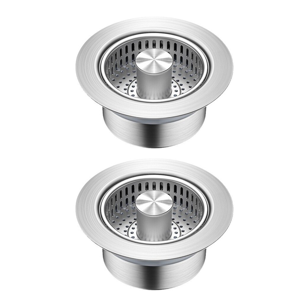 2 Пакета 304 Стальной Фильтр Для Раковины Корзина Кухонный Сливной Волосоуловитель AntiClog Нержавеющий Для Сливного Отверстия Глубиной 71-85 мм > 40 мм