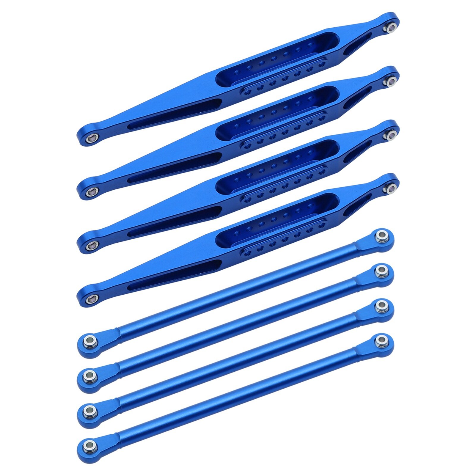 Комплект из 8 металлических верхних и нижних рычагов шасси для замены в модели Losi LMT 4WD Solid Axle Monster Truck 1/8 с дистанционным управлением. Аксессуары для модернизации.