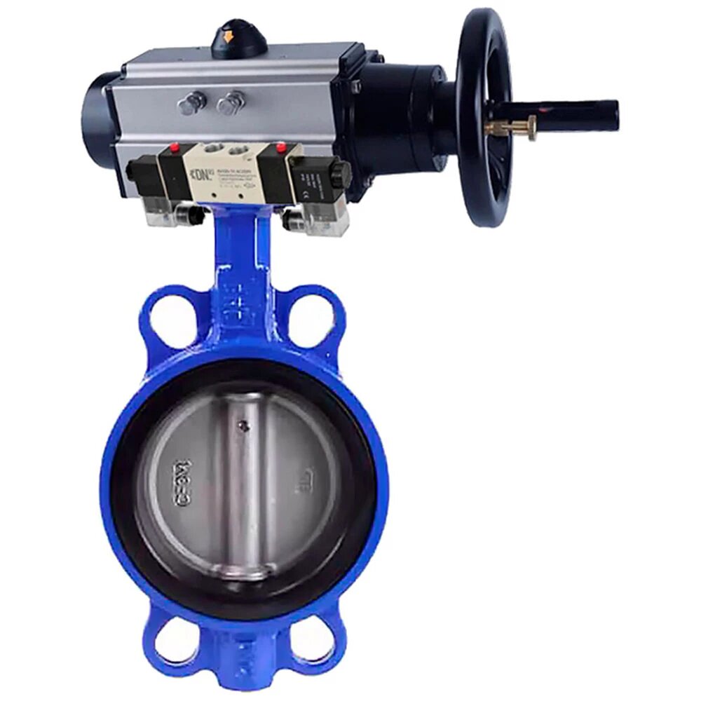 Затвор DN.ru QT450-316-EPDM-2W-Fb Ду150 Ру16, с пн. приводом DA-105-1, с пн. распред. PND1-T10