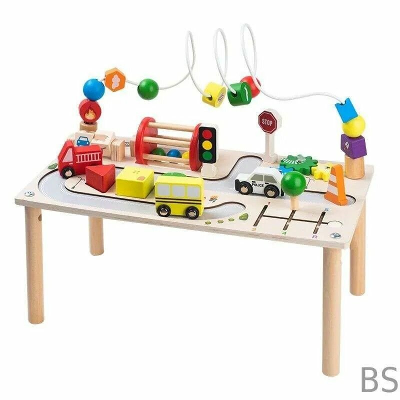 Деревянный лабиринт Viga Бусины и фигурки, Деревянный игровой стол для детей старше