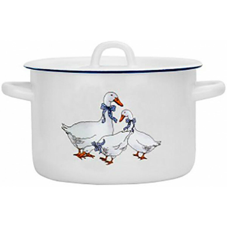 Кастрюля эмаль 3.0Л гуси магнитогорск