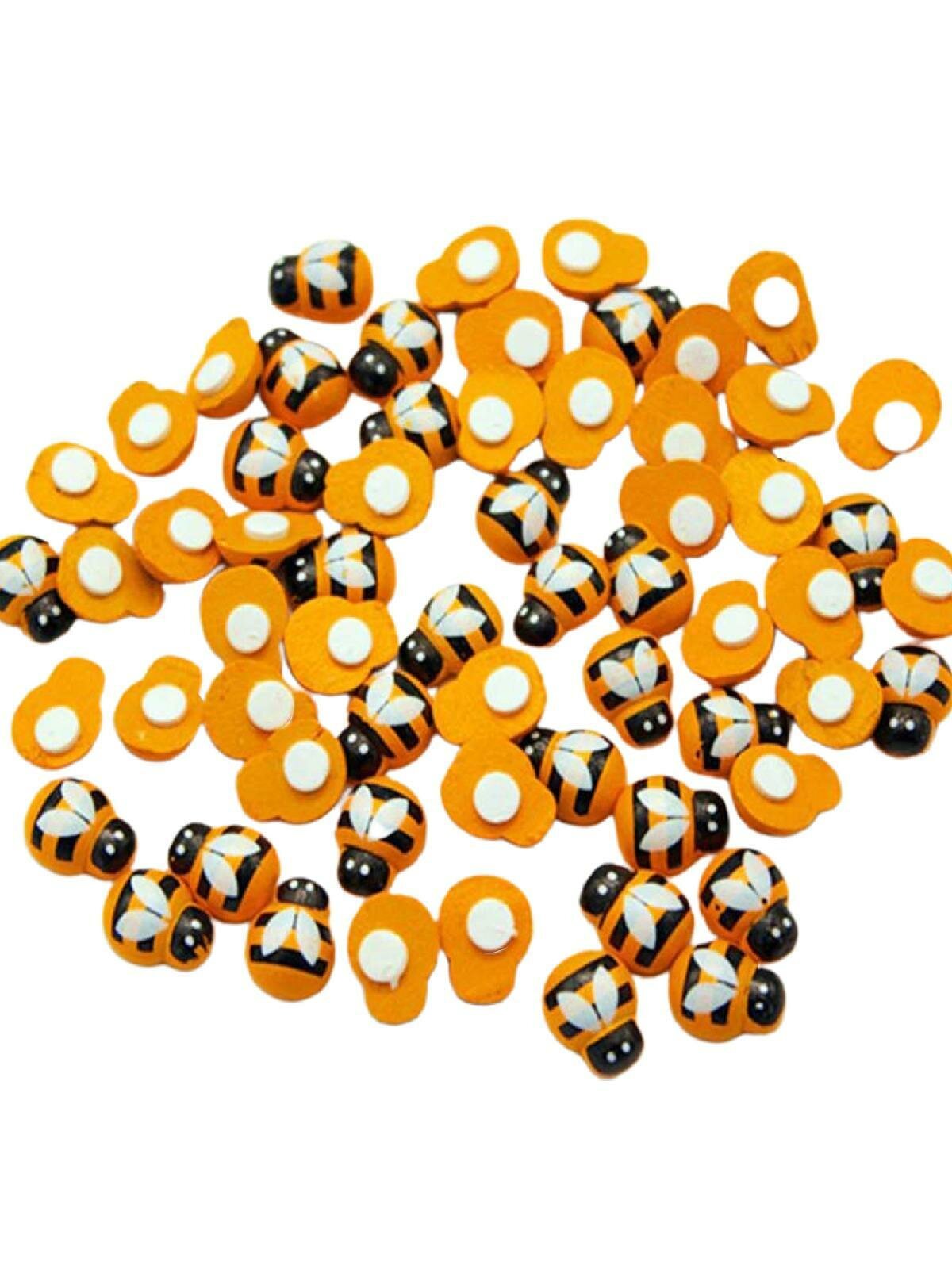 Деревянные пчёлы с клеевой основой, 100 шт.