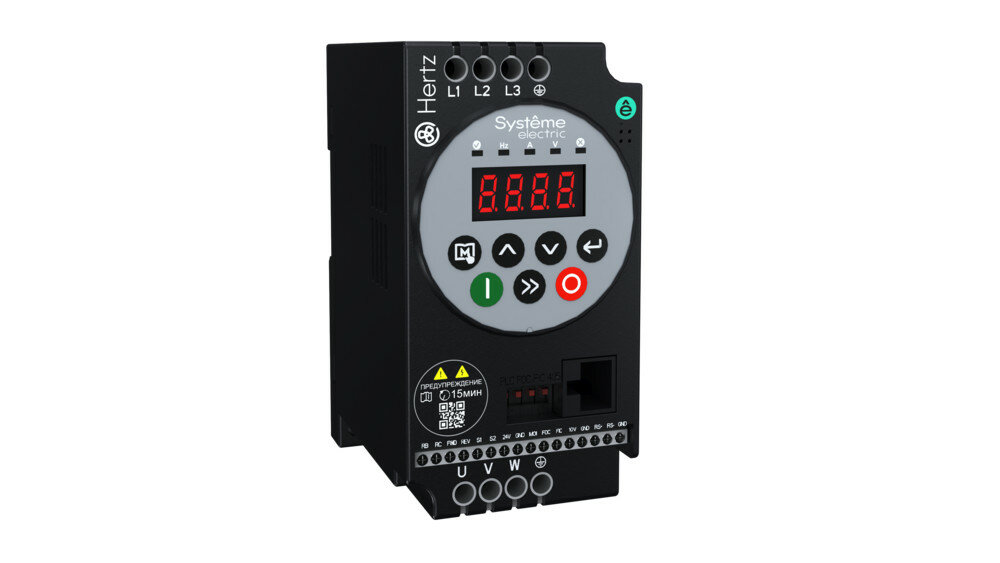 Преобразователь частоты Instart STV050, мощность 1.5 кВт, напряжение 220 В, класс ЭМС С3, LED панель оператора