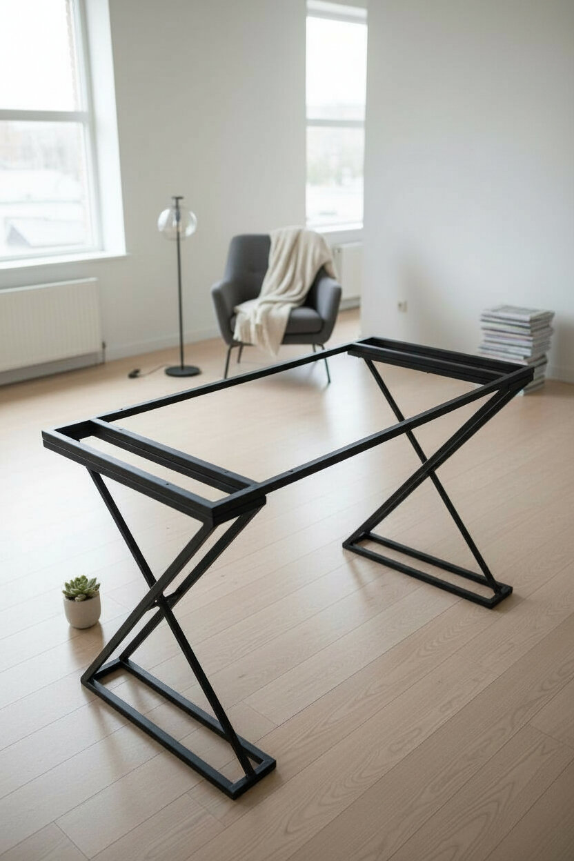 Подстолье для стола металлическое IN_DA_LOFT 120*60*71см, черный муар