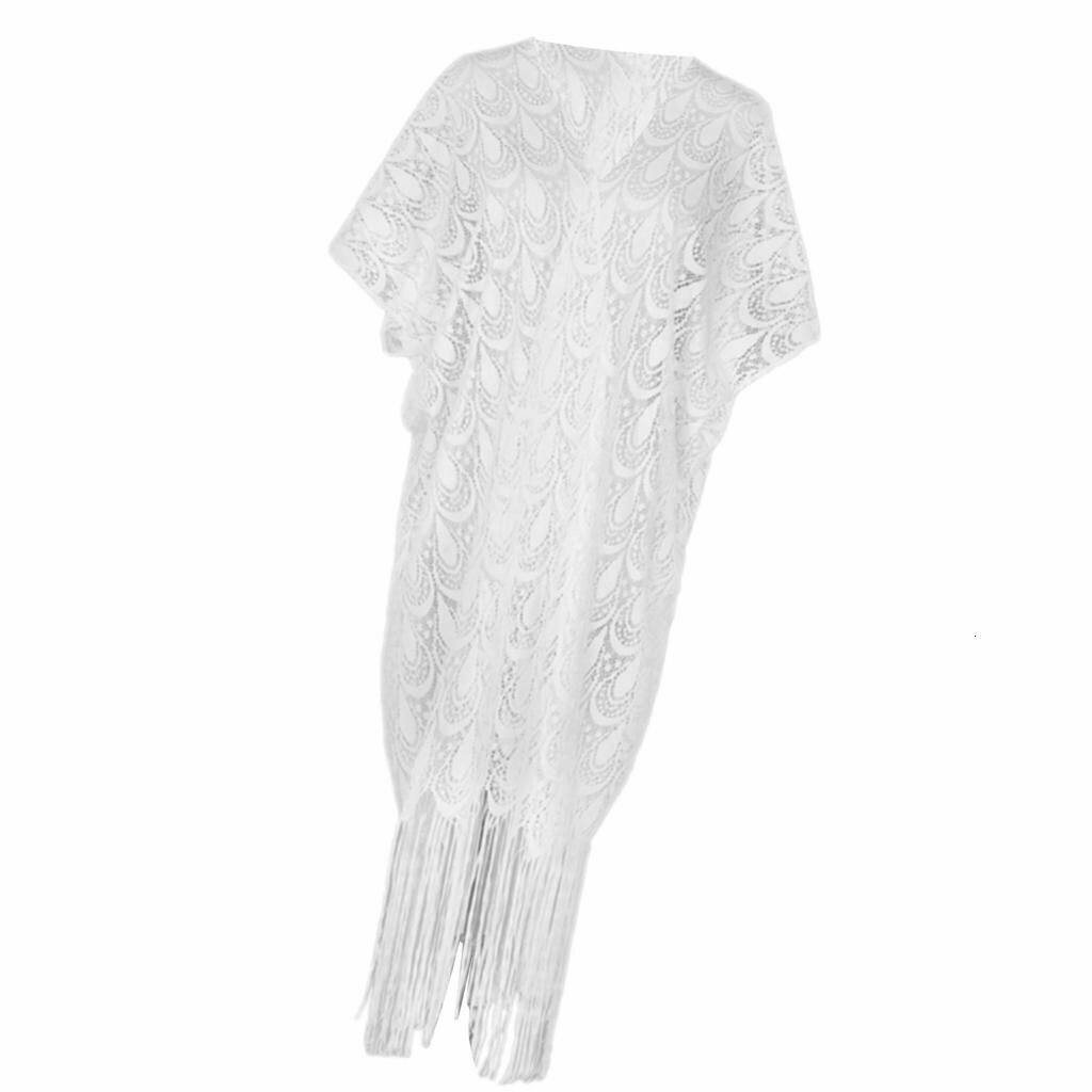 Женский кружевной болеро для пляжа, Белый