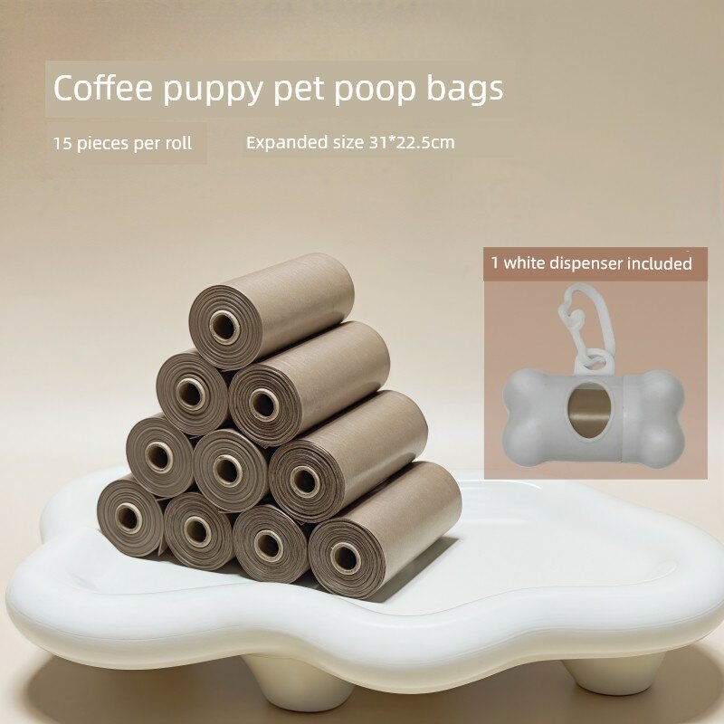 Пакеты для собачьих экскрементов кофейного цвета, пакеты для уборки за животными для использования на улице, совок для