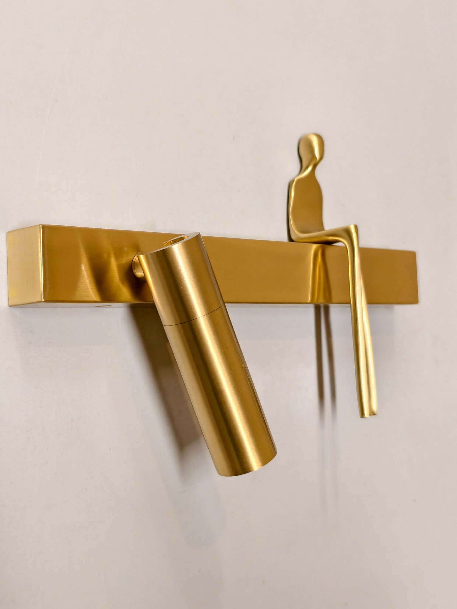 Настенный светильник Vision Man 2, парные бра, 2 шт, латунь, кнопка включения на корпусе