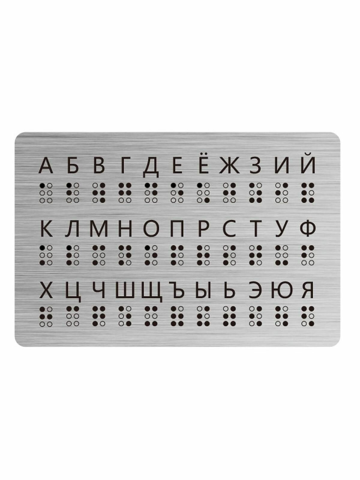 Доска с буквами на русском шрифте Брайля