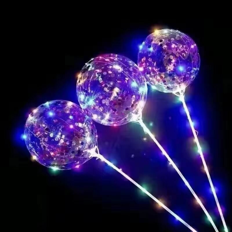 【Новый мигающий свет】Воздушный шар Бобо для детей, светящийся шар с мультяшным дизайном, квадратный, для ночных рынков и промо-стендов