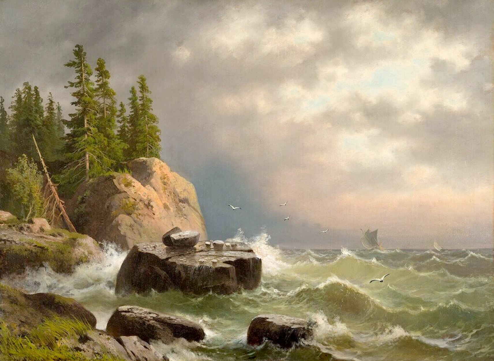 Картина Гине Александра Скалы на Валааме 60х44 см