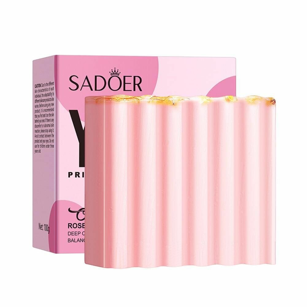 Розовое женское очищающее мыло