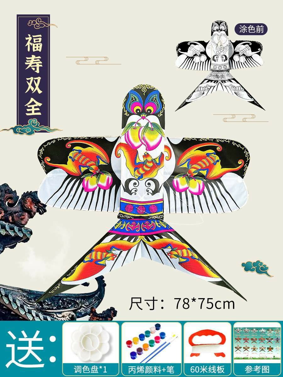 Набор для самостоятельного изготовления бумажного змея, ручная работа, детский, самодельный, ручная роспись, граффити, традиционный, чистый бумажный песочный змей