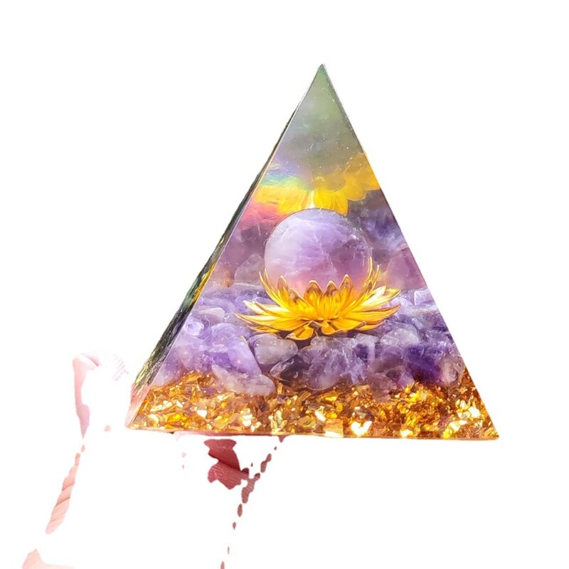 Оргоновая Пирамида Кварцевый Цветок Лотоса Исцеляющий Хрустальный Шар Ювелирные Изделия Из Камня Чакры Генератор Энергии для Защиты Медитации