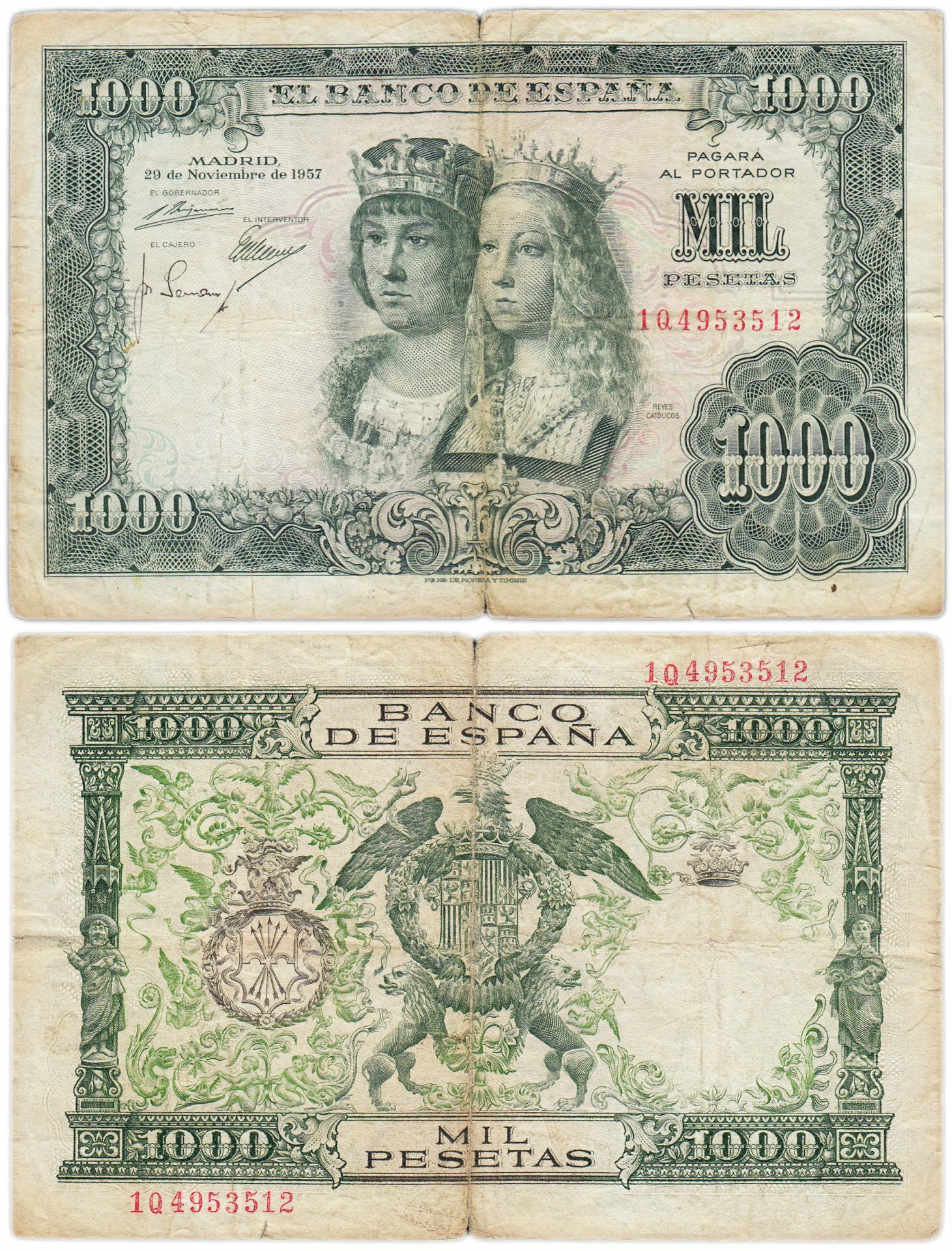 Испания 1000 песет 1957 год