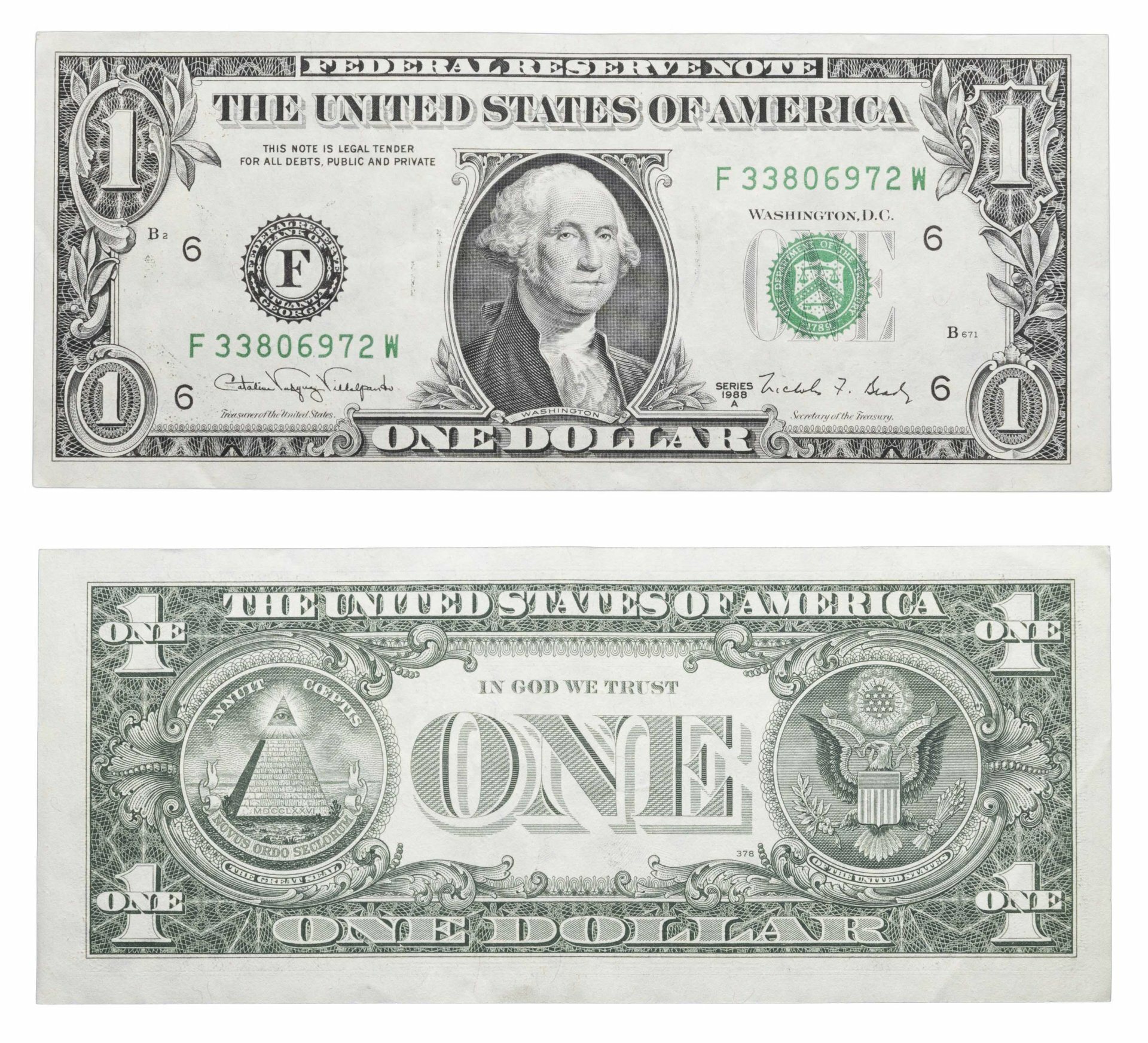 США 1 доллар 1988A Pick 480b F-Атланта