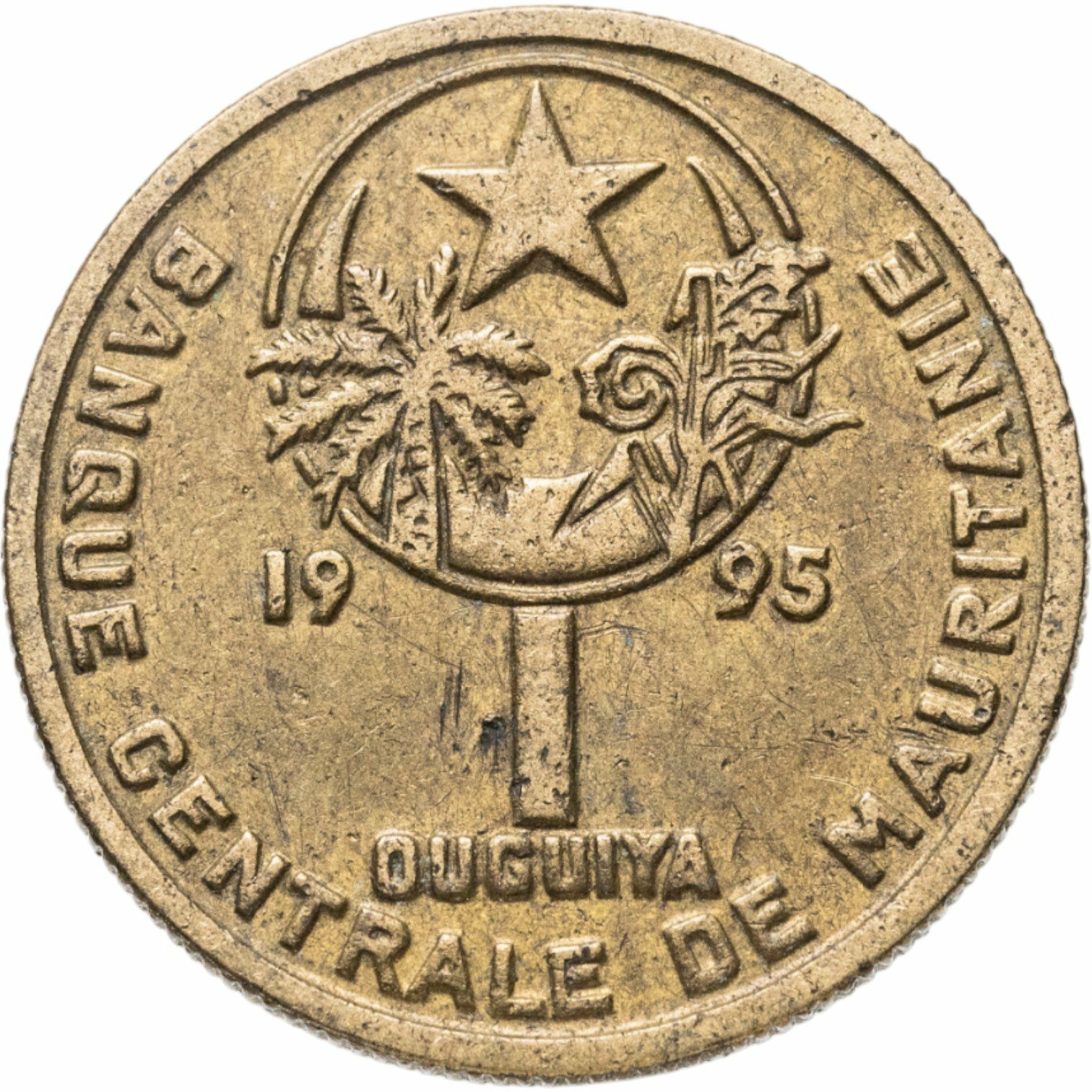 Мавритания 1 угия ouguiya 1995, Бронза, в сохранности XF