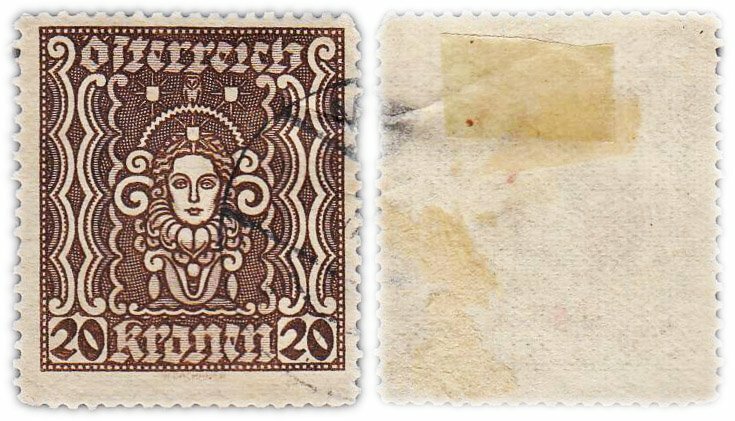 Австрия 20 крон Почтовая марка 1922