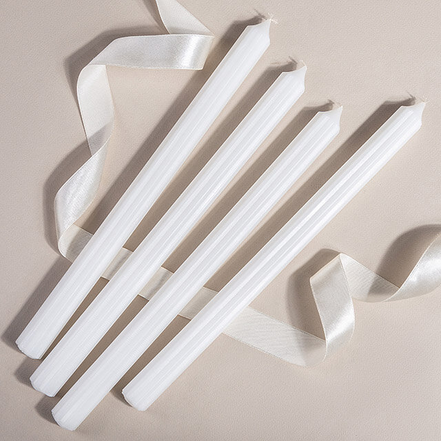 Высокие свечи 30 см Астерия белые, 4 шт, Candleslight, врс-30-8-набор