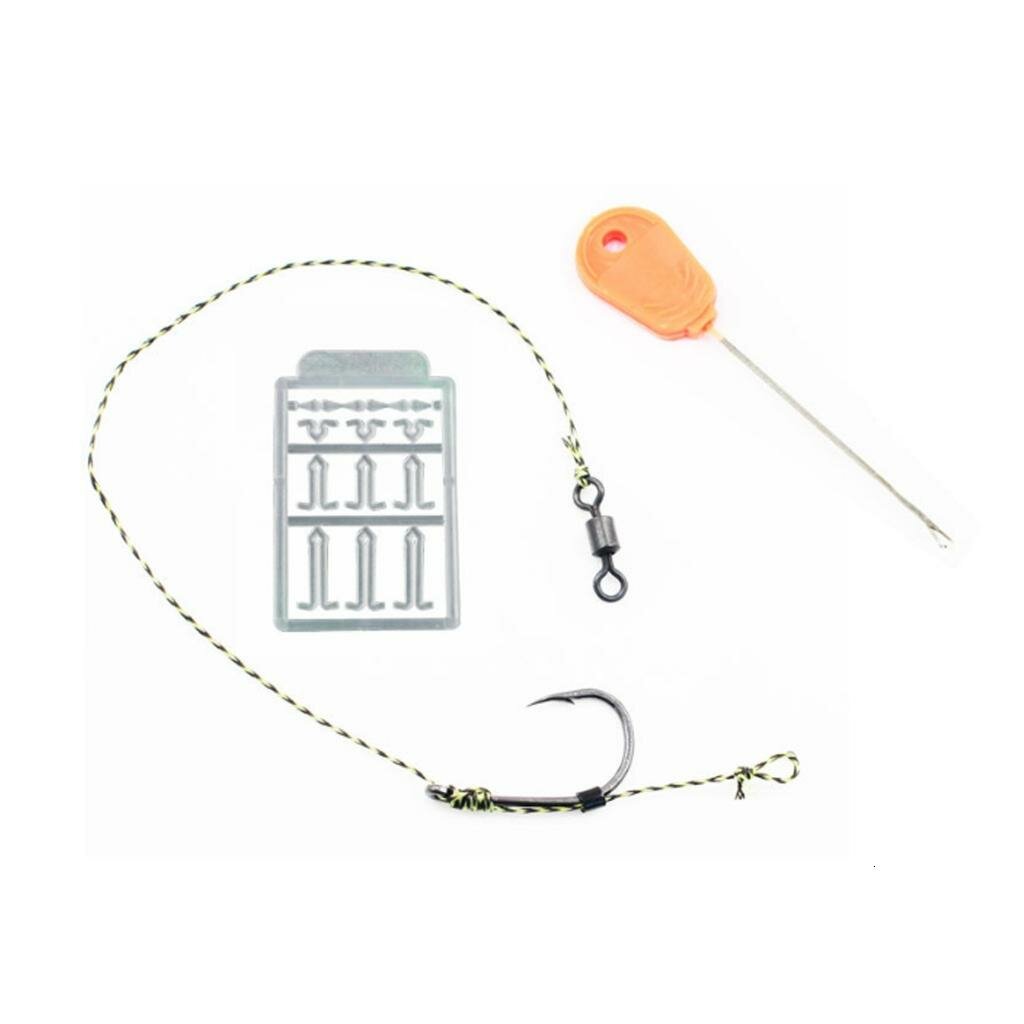 Рыболовные снасти для волос 2#/4#/6#/8# Предварительно привязанные приманки, оснастки с вертлюгами, Бойли-стоп-леска