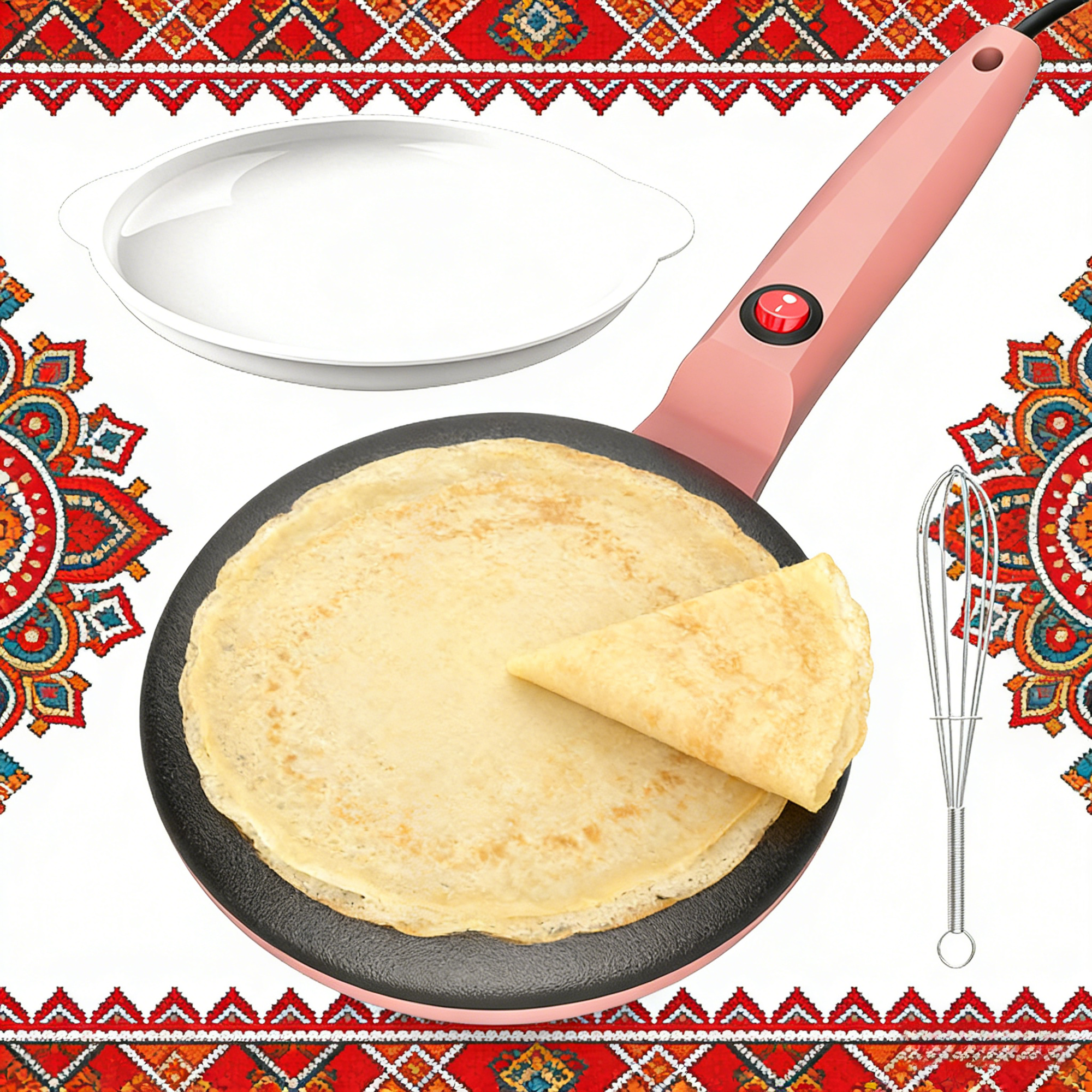 【Масленица 2026】Блинница 15 секунд - 2 в 1 (блины/гриль), антипригарная, 6 цветов, экономичная