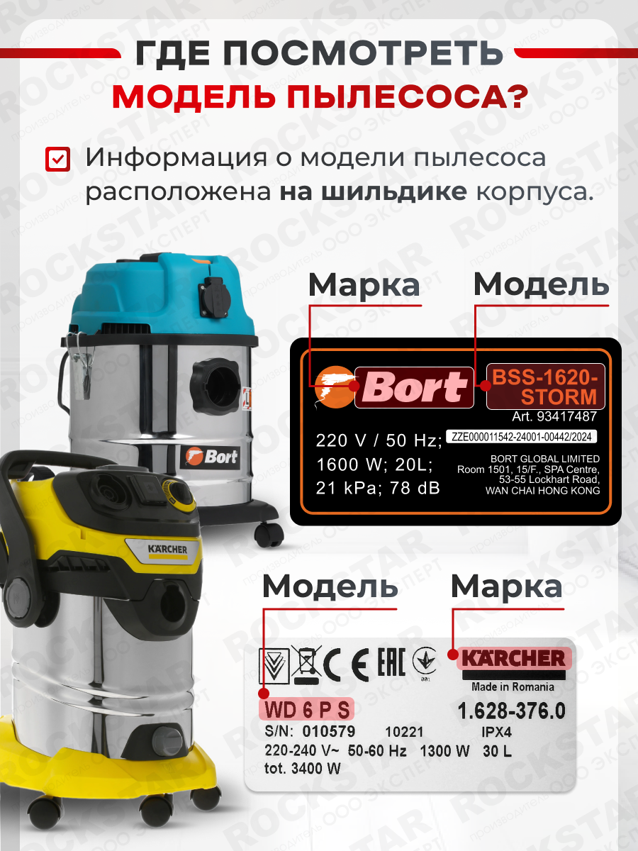 Мешки для бытового пылесоса Karcher WD 1 Compact Battery, пылесборники одноразовые, 4 шт — фото 1