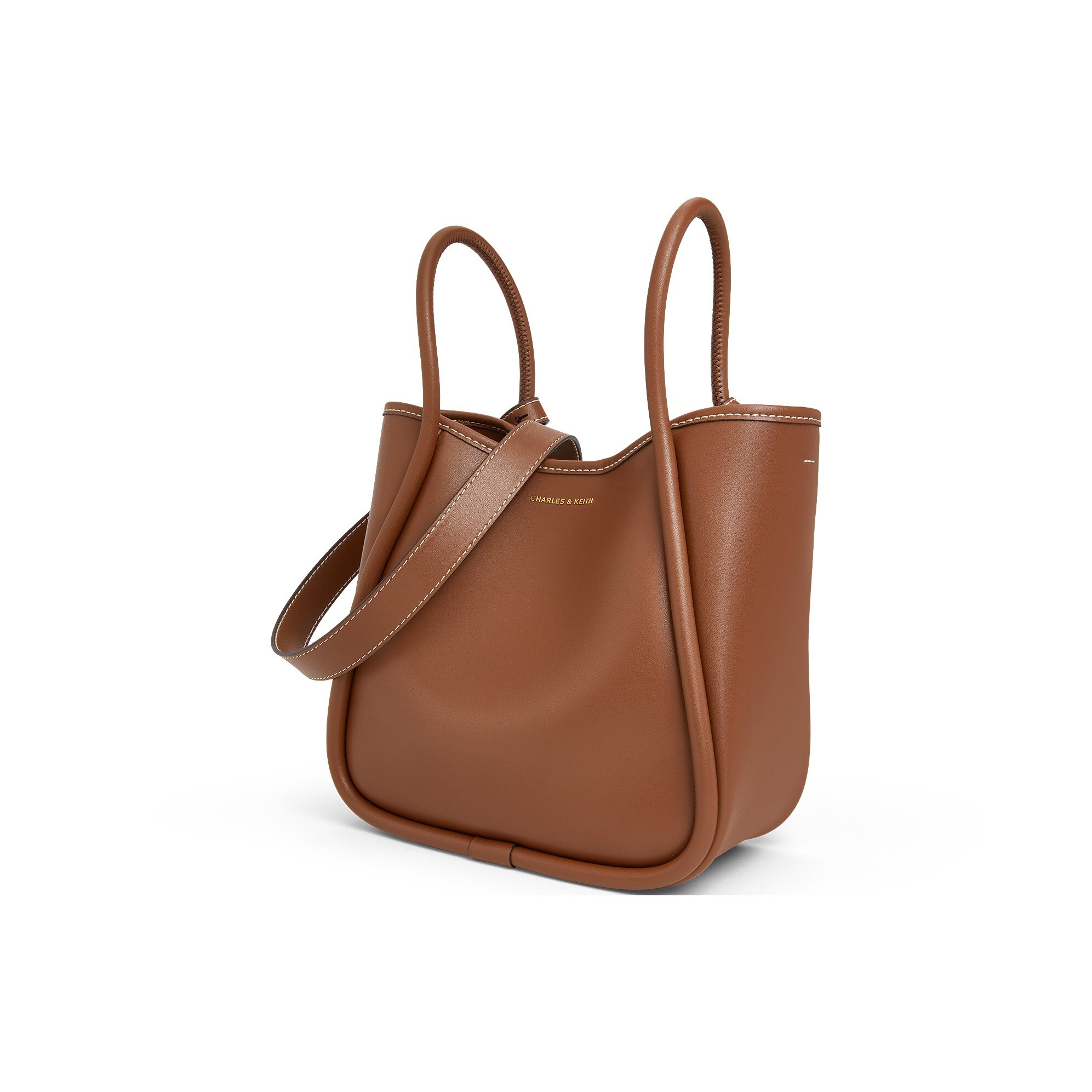 Сумка CHARLES & KEITH, фактура матовая, Шоколадный — фото 1
