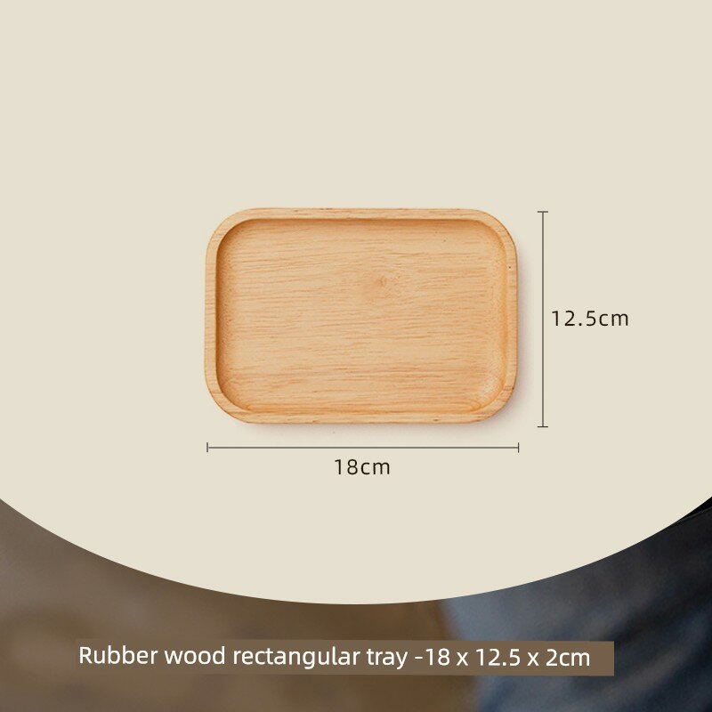 Деревянная прямоугольная подставка из резины 18x12.5 см малого размера для повседневного хранения фруктов и хлеба