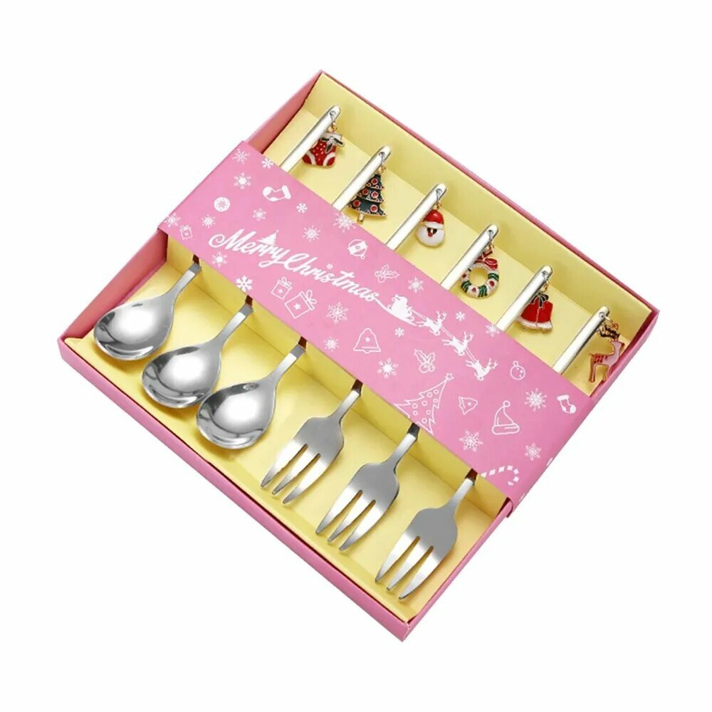 Набор десертных приборов Десертные ложки Вилки 6 предм. золотой