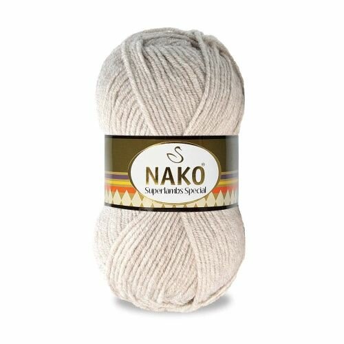 Пряжа Nako Superlambs special 2167 (5 мотков по 100г/200м) серо-бежевый