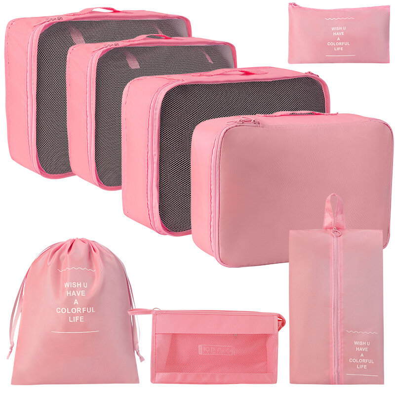 Оптовый набор для хранения путешествий, сумка для хранения путешествий, 8-предметный набор, сумка для классификации одежды в путешествии