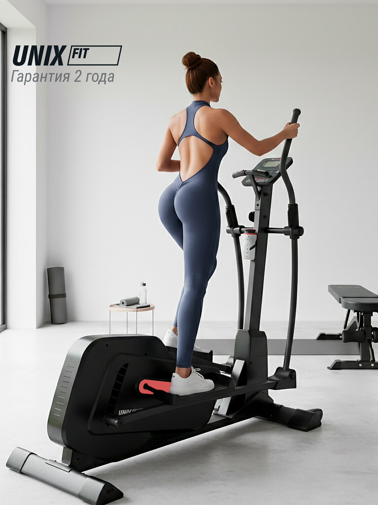 Эллиптический тренажер UNIX Fit SL-400X магнитный, кардиотренажер, маховик 22.3 кг, 8 уровней нагрузки UNIXFIT