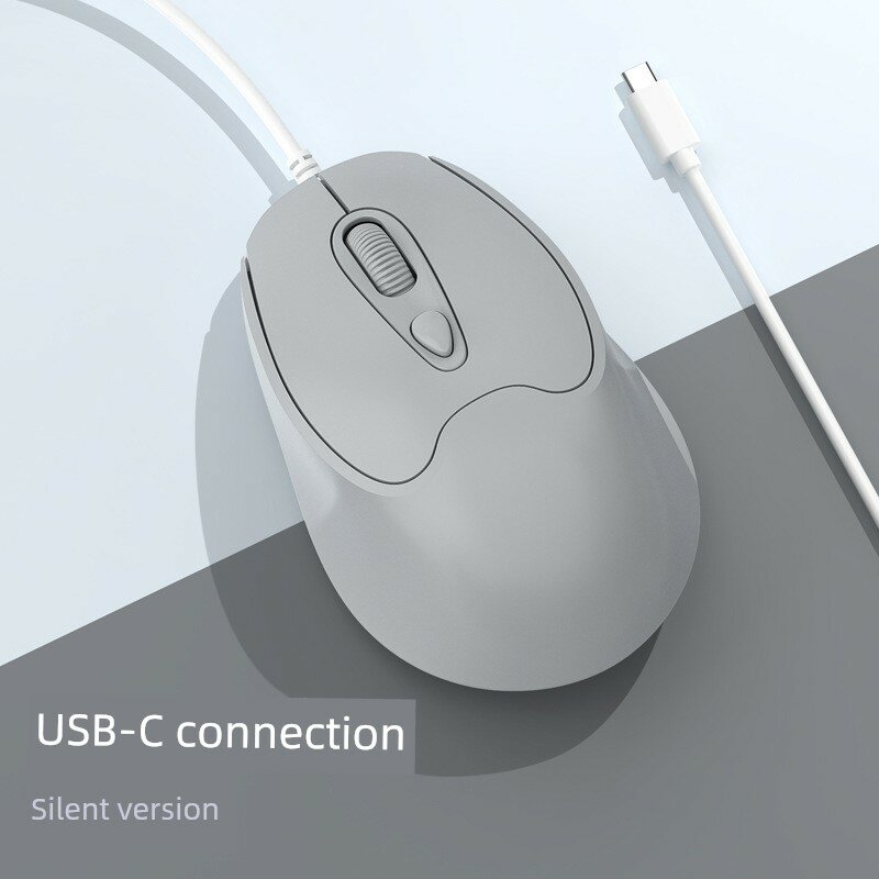 Проводная мышь с интерфейсом Type-C подходит для компьютерной периферии Huawei, Apple, Lenovo, Xiaomi, а также для