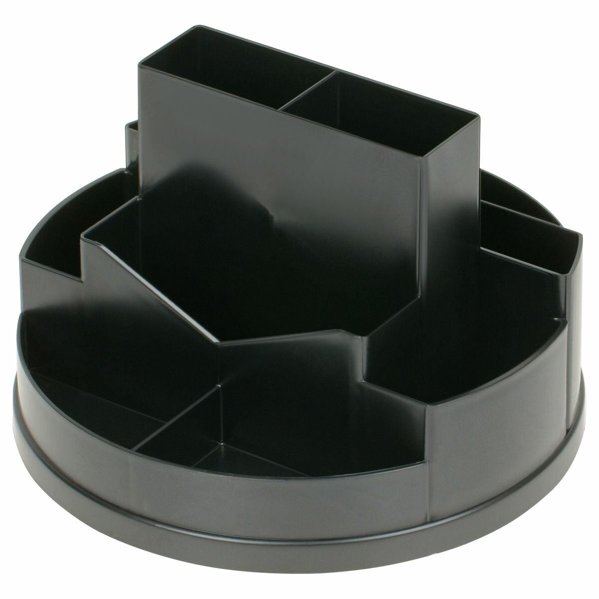 3 шт. Настольная подставка СТАММ "Сити", пластиковая, вращающаяся, черная