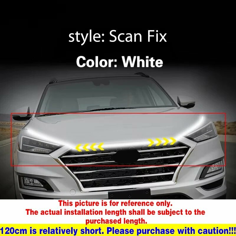 Белые светодиодные капотные фонари 240см для Hyundai Tucson 2016-2020