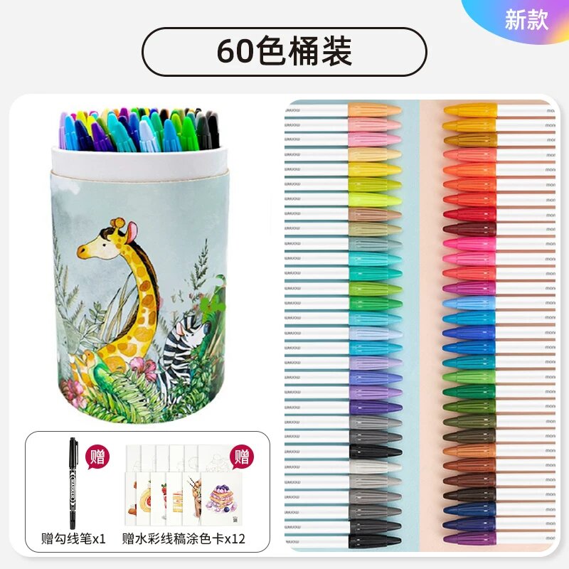 3000 акварельных ручек Korea Monami, ручки для заметок, цветные ручки Monami, средние ручки, милые креативные водные ручки, ручки для ручного рисования, набор канцелярии из 60 цветов