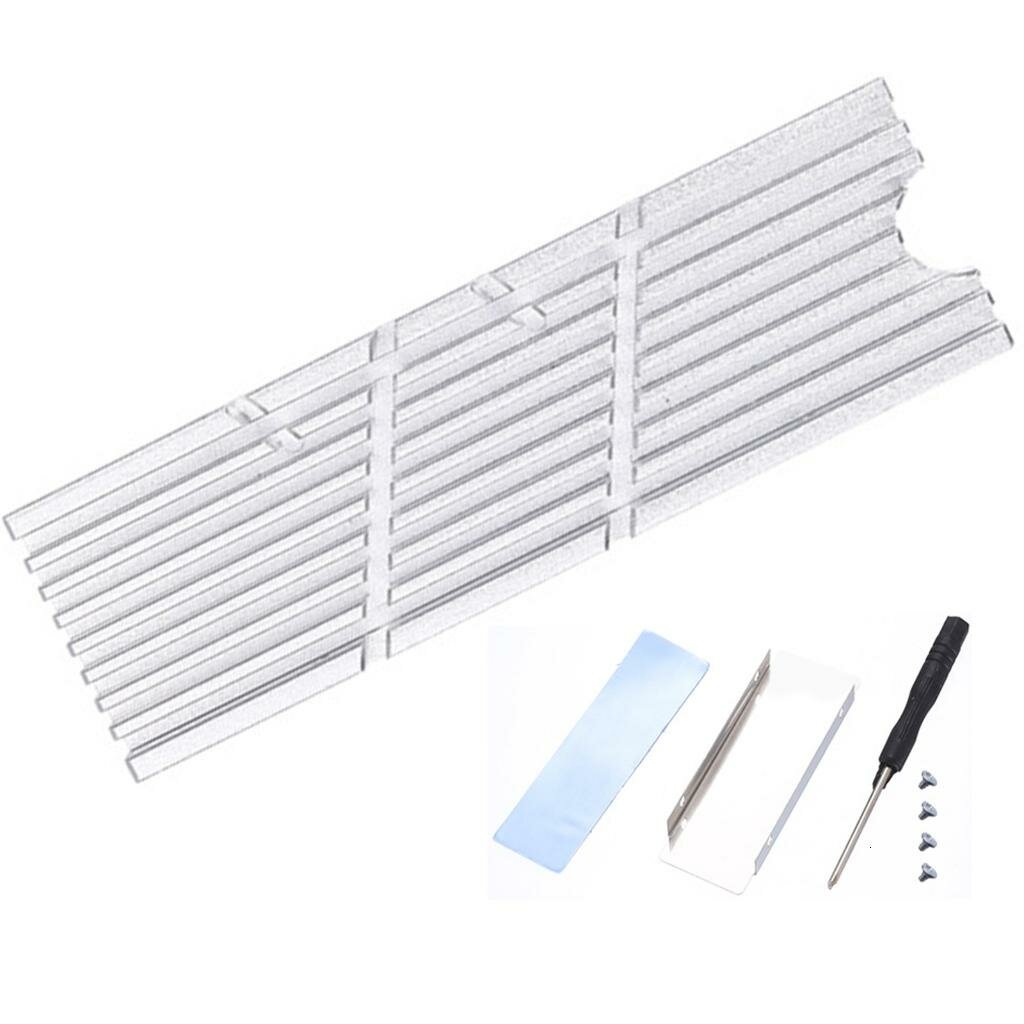 Алюминиевый радиатор охлаждения для M.2 2280 NVMe SSD, серебро