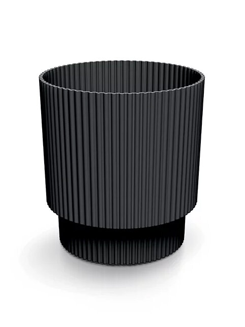 Кашпо для цветов круглое Prosperplast MILLY, диаметр 14,6 см, высота 15,7 см, 2,17 л, уголь