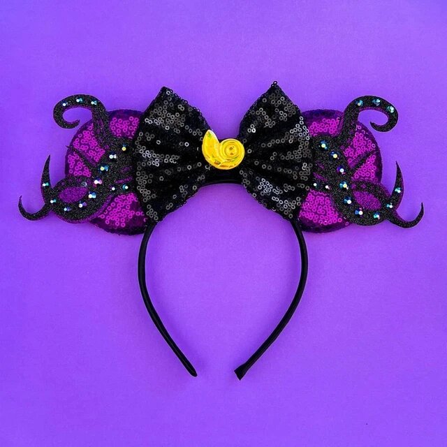 Повязки на голову с ушками Микки Мауса от Disney, аксессуары для волос для вечеринок для девочек и женщин, повязки на голову с Минни Маус, детские повязки на голову с бантиками и пайетками, подарки.