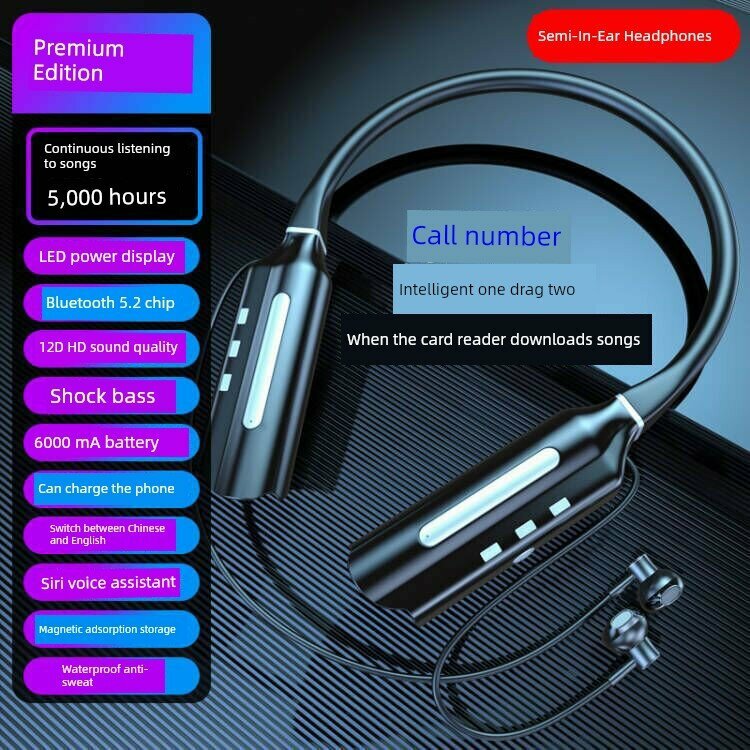 Беспроводные Bluetooth наушники полувкладышные черного цвета модель DJ881 с картой памяти 128 ГБ и высоким качеством