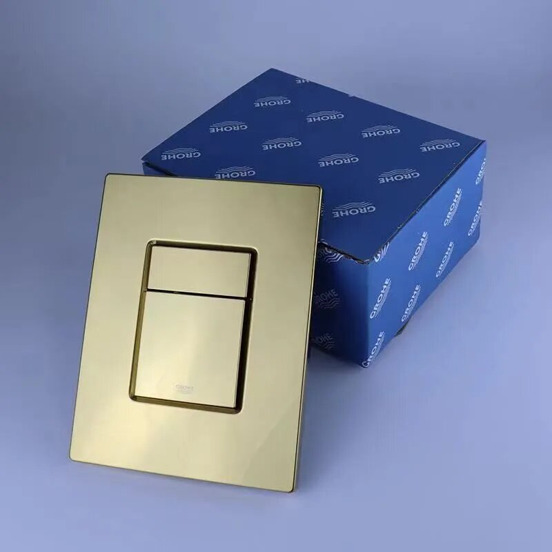 Кнопка смыва GROHE для унитаза, золотой цвет, ABS пластик, 156x12x197 мм