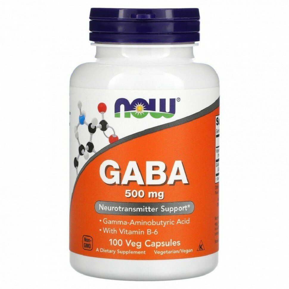 NOW GABA 500 mg (100 vegan capsules)