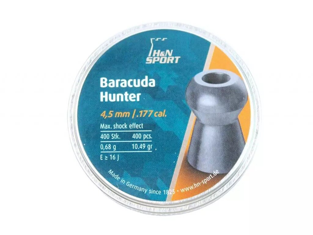 Пули HN Sport Baracuda Hunter, для пневматики, 4,5мм, 400 штук