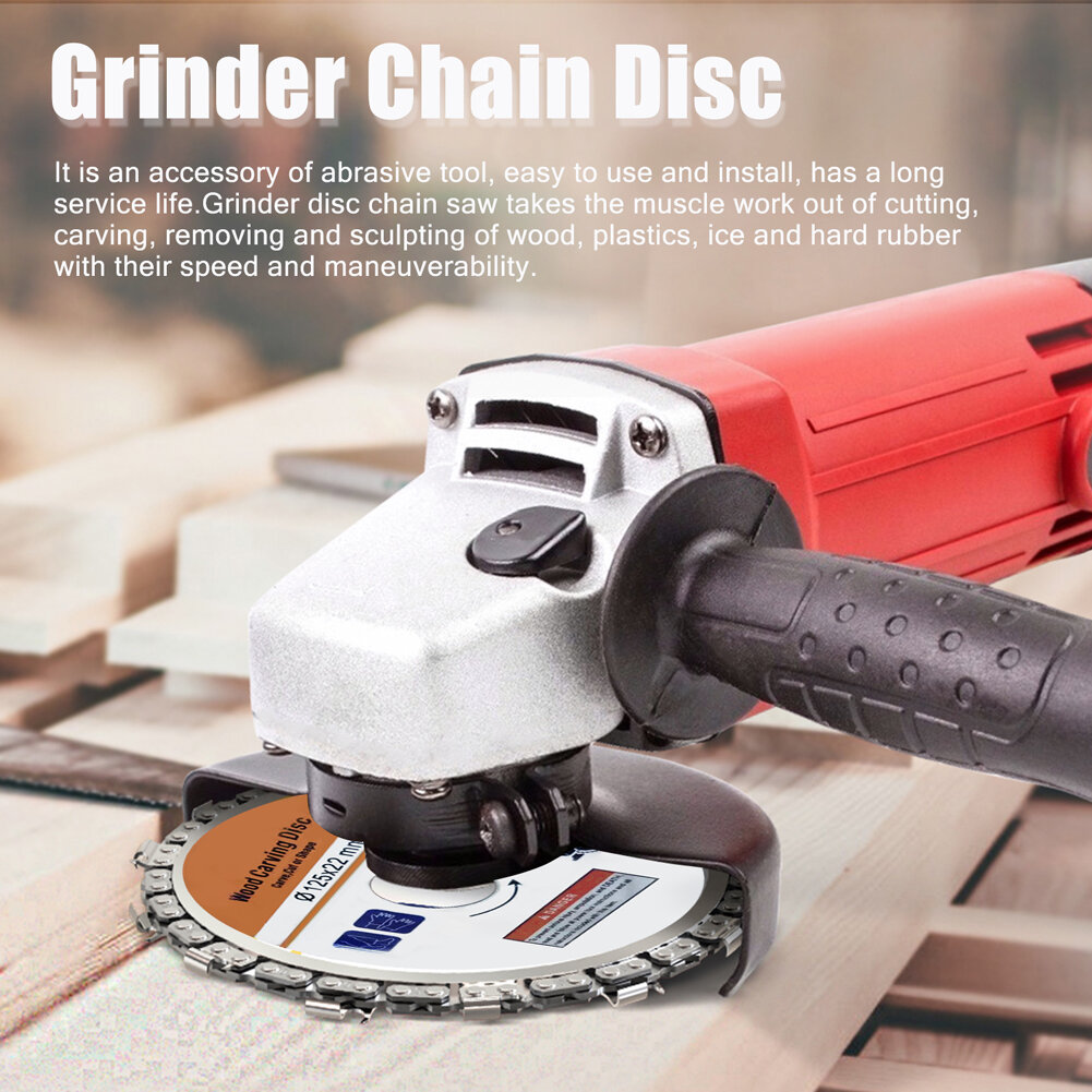 125mm Желтые Цепи 9T Стальной Дрельный Диск для Резки Дерева Гроуверная Мاشина Цепной Диск для Дрель Тип 125 Innen Diameter 22mm Material Стальной Пакетный Размер 130*130*20mm Вес 245g 1шт