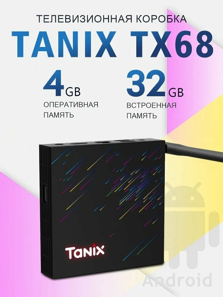 TANIX TX68 Android 12 Allwinner H618 2.4G&5G Wifi6 4K HD Медиаплеер ТВ коробка система караоке WiFi